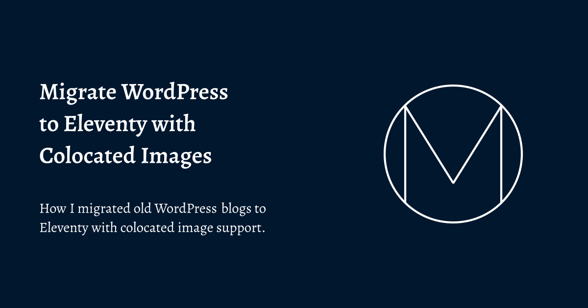 Migrate WordPress to Eleventy with Colocated Images - Michele Ong